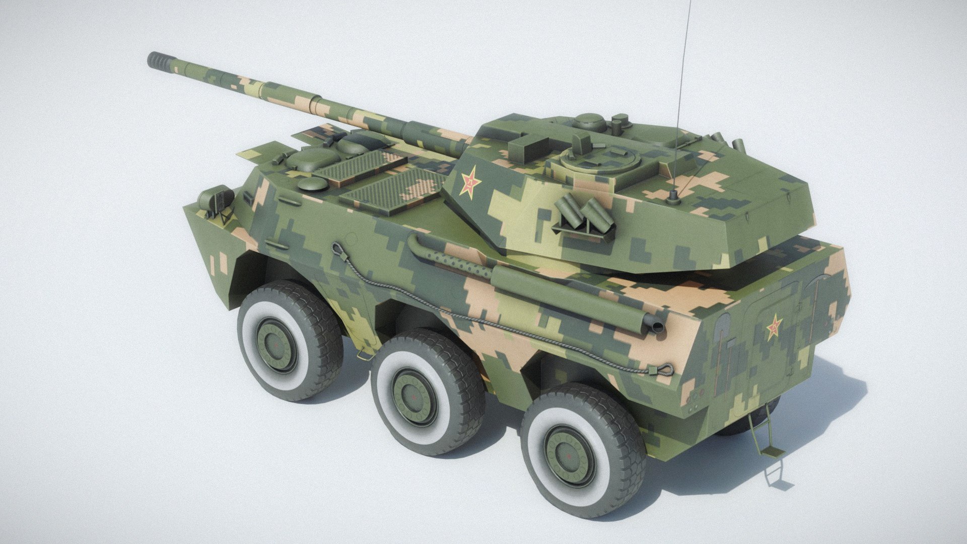3D PLA PTL02 Wheeled Tank Destroyer - TurboSquid 2293612