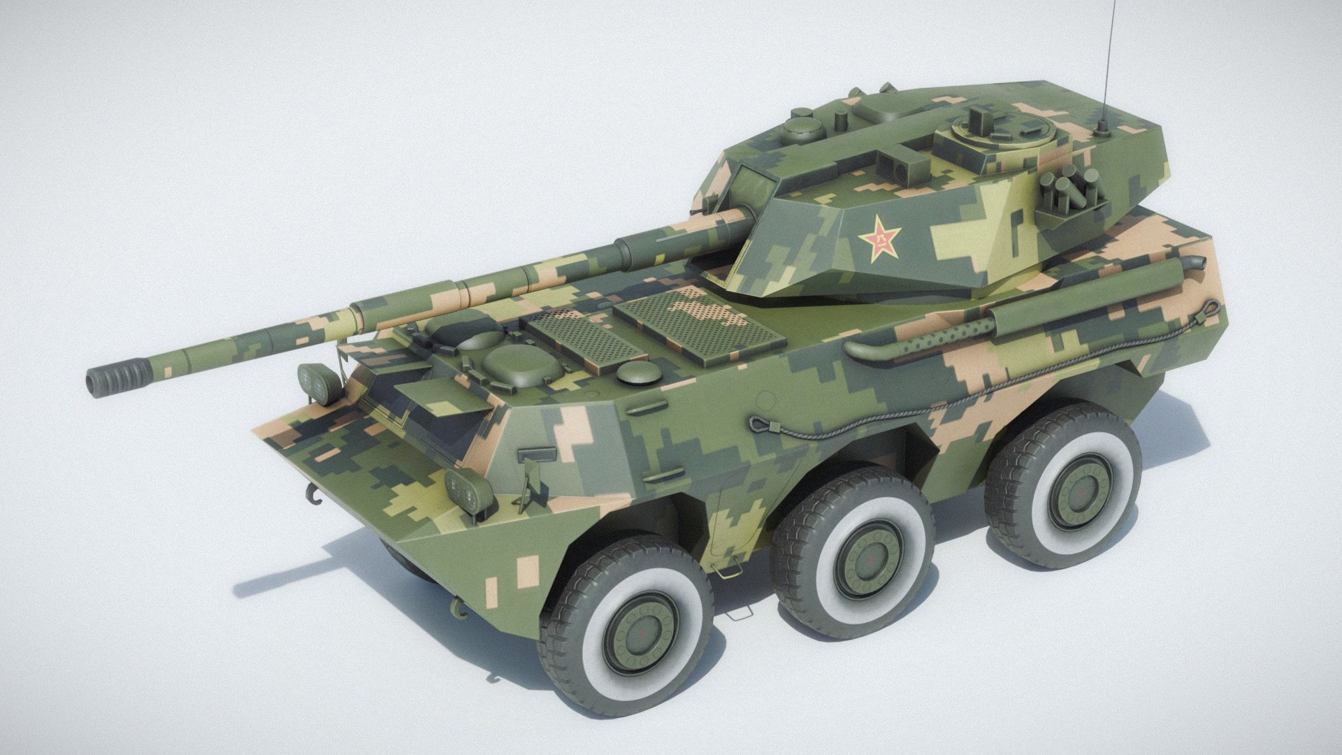 3D PLA PTL02 Wheeled Tank Destroyer - TurboSquid 2293612