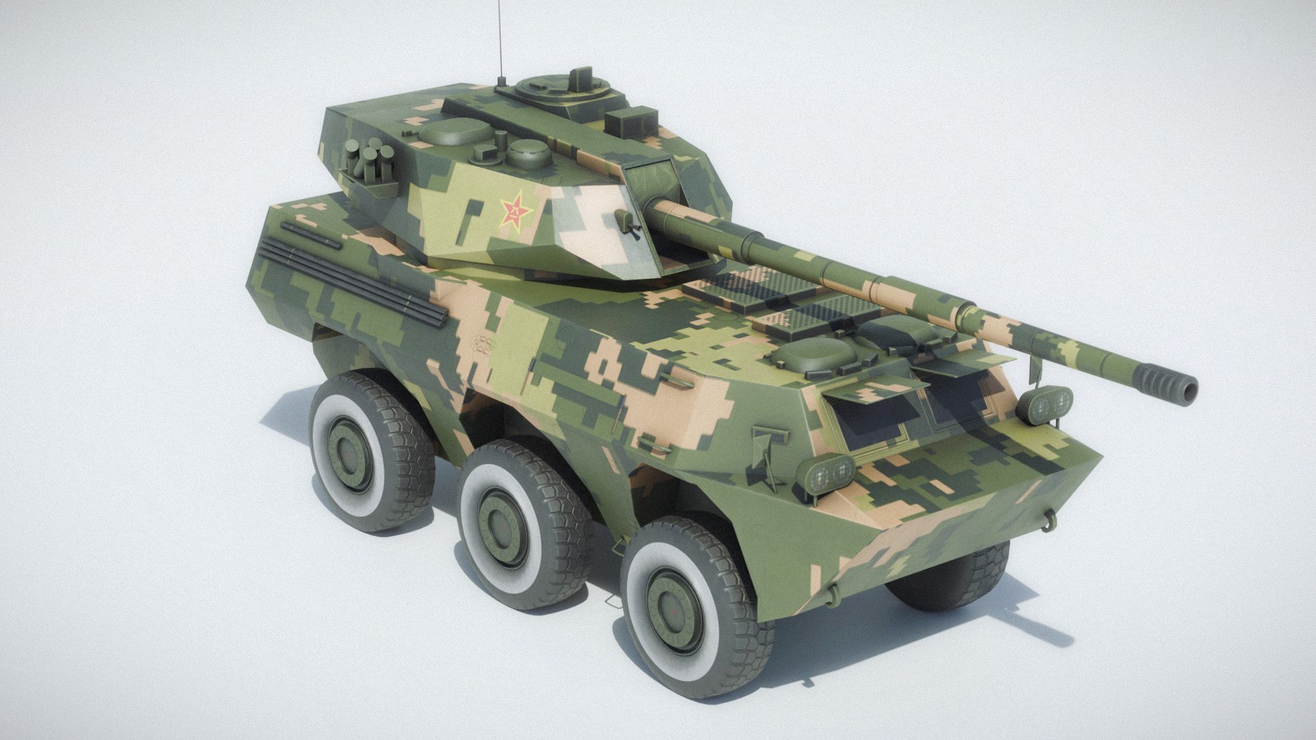 3D PLA PTL02 Wheeled Tank Destroyer - TurboSquid 2293612