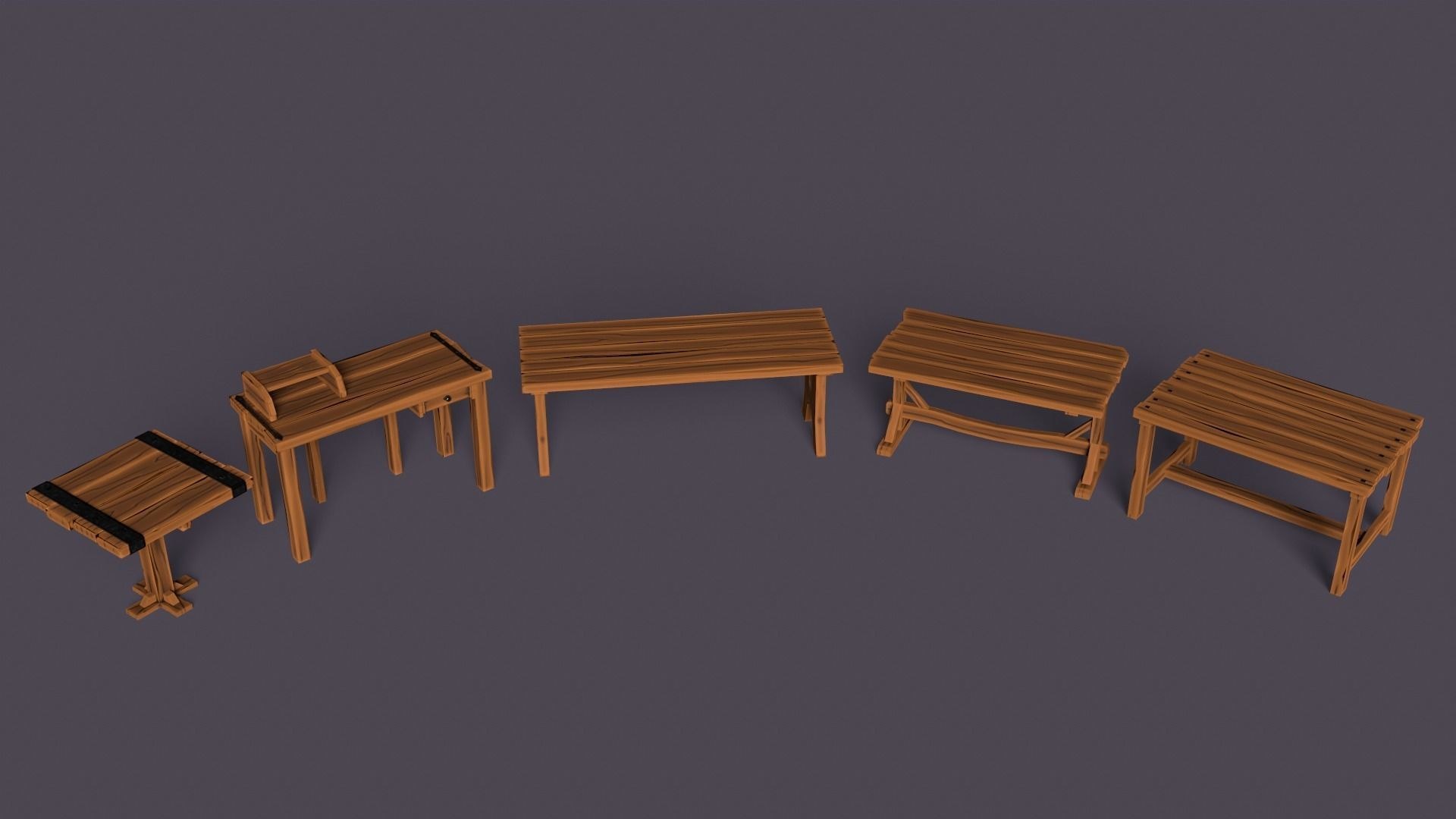 Stylized Medieval Table Pack 3D - TurboSquid 2083244