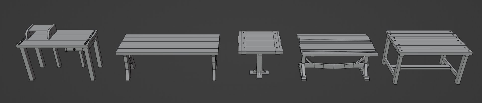 Stylized Medieval Table Pack 3D - TurboSquid 2083244