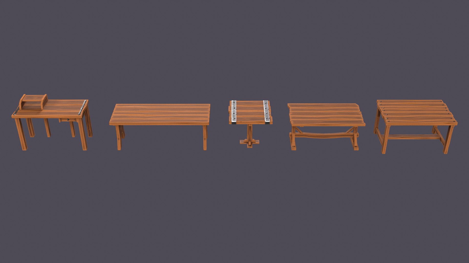 Stylized Medieval Table Pack 3D - TurboSquid 2083244