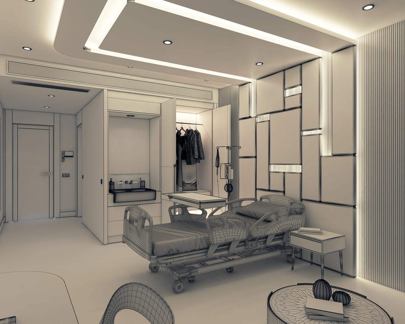 3D Hospital Room Interior 3D Scene model - TurboSquid 1749706