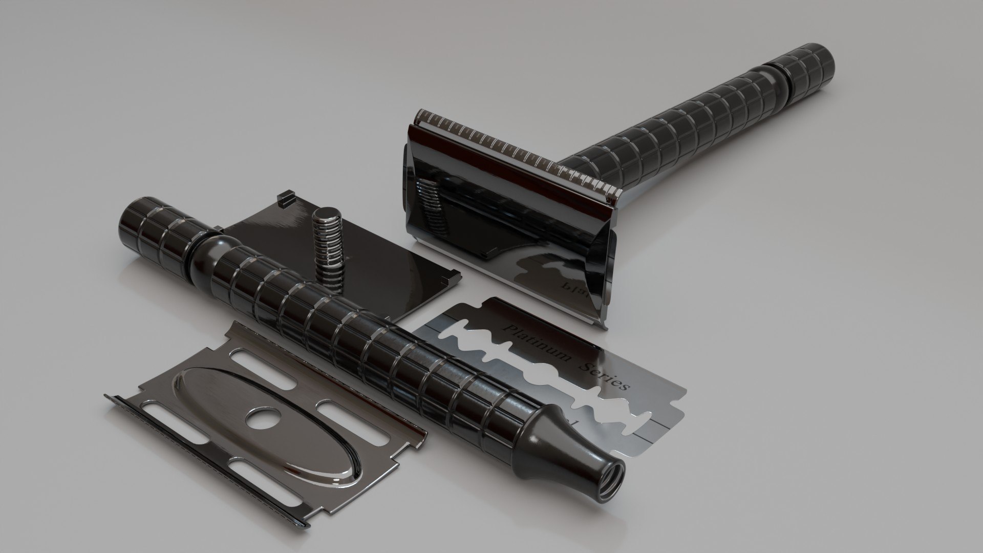 3D Model Classic Safety Razor Black - TurboSquid 2149475