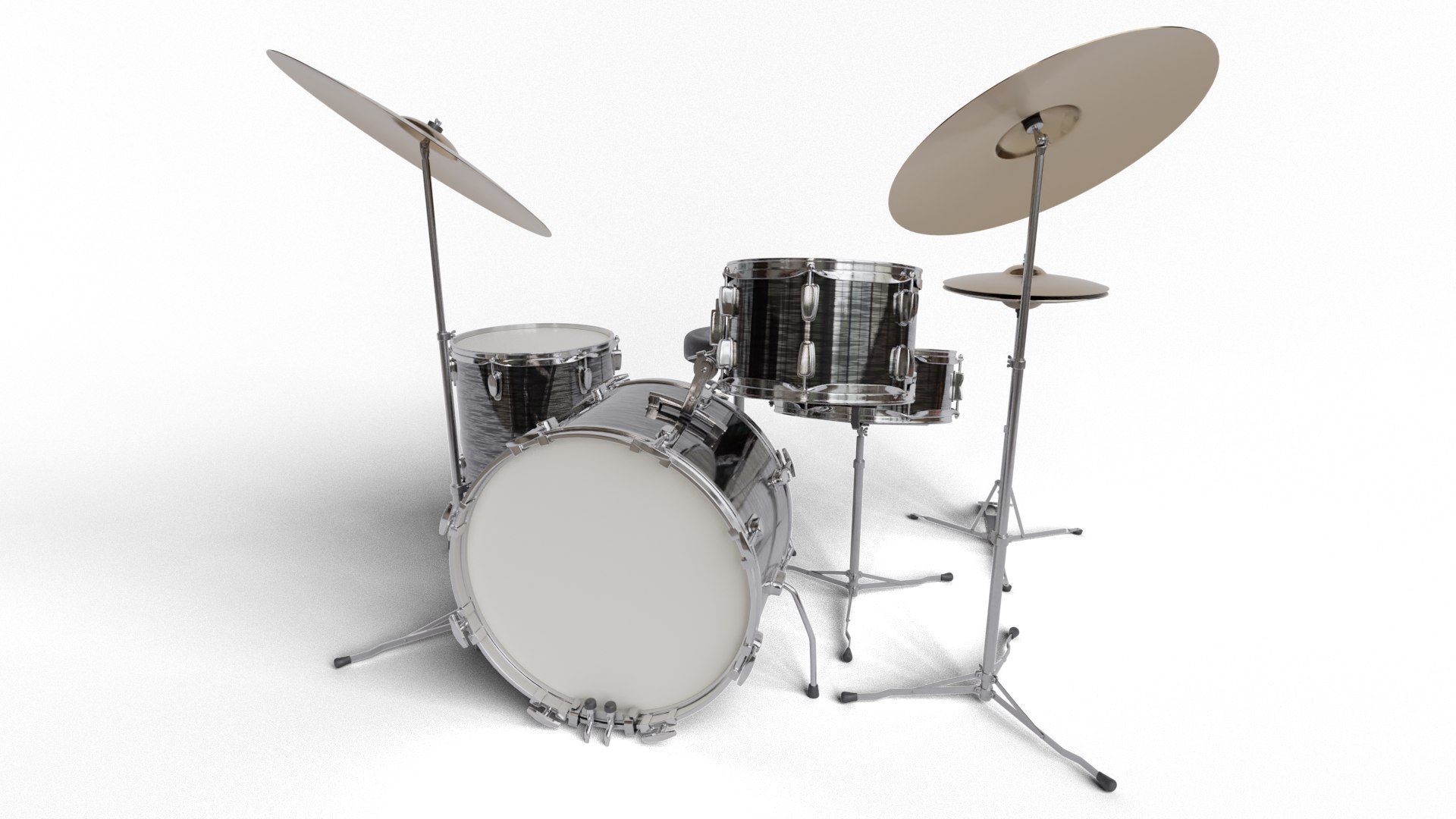 Ludwig Vintage Drum Kit Pbr 3d Turbosquid 2130818