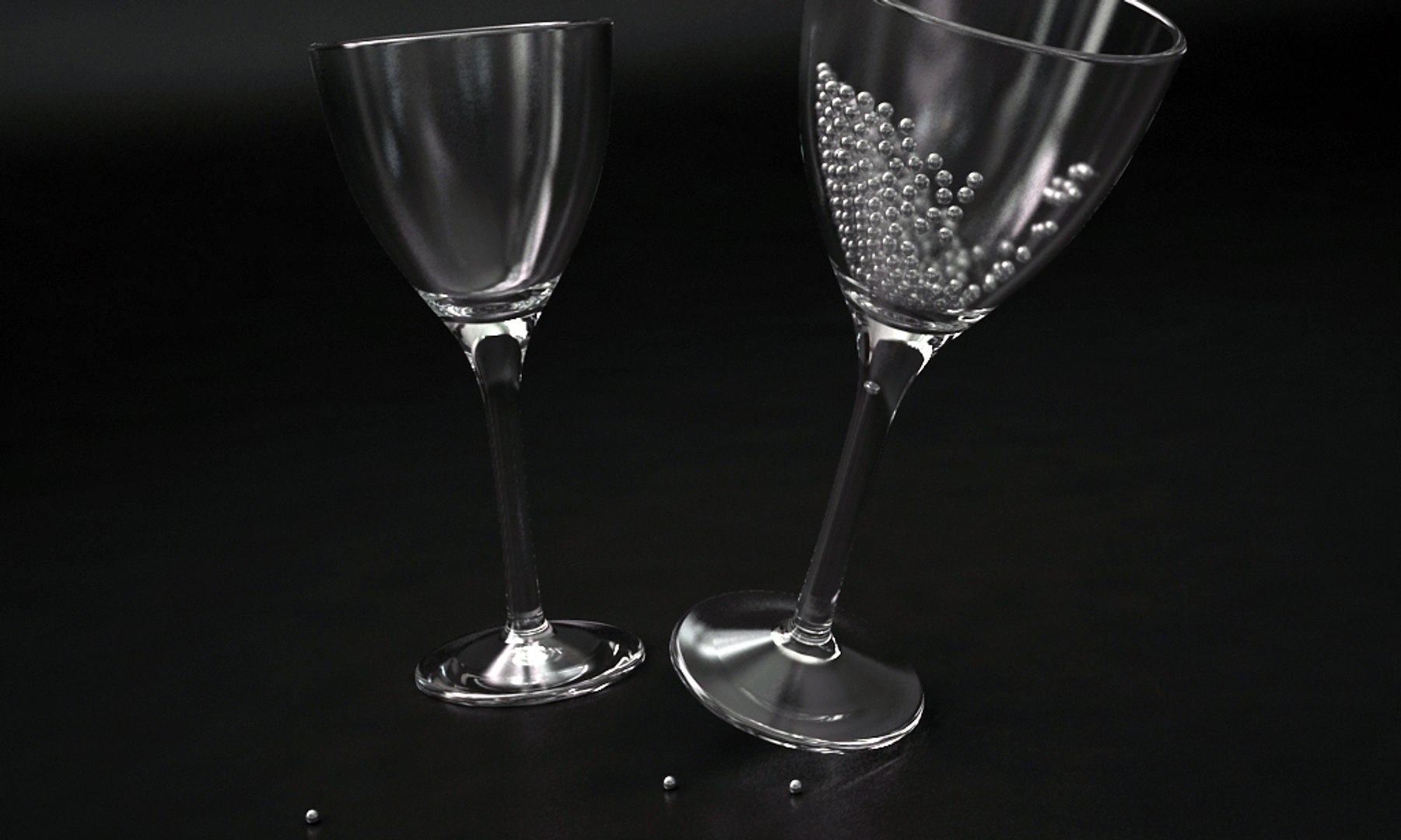 glass spheres wine 3d model