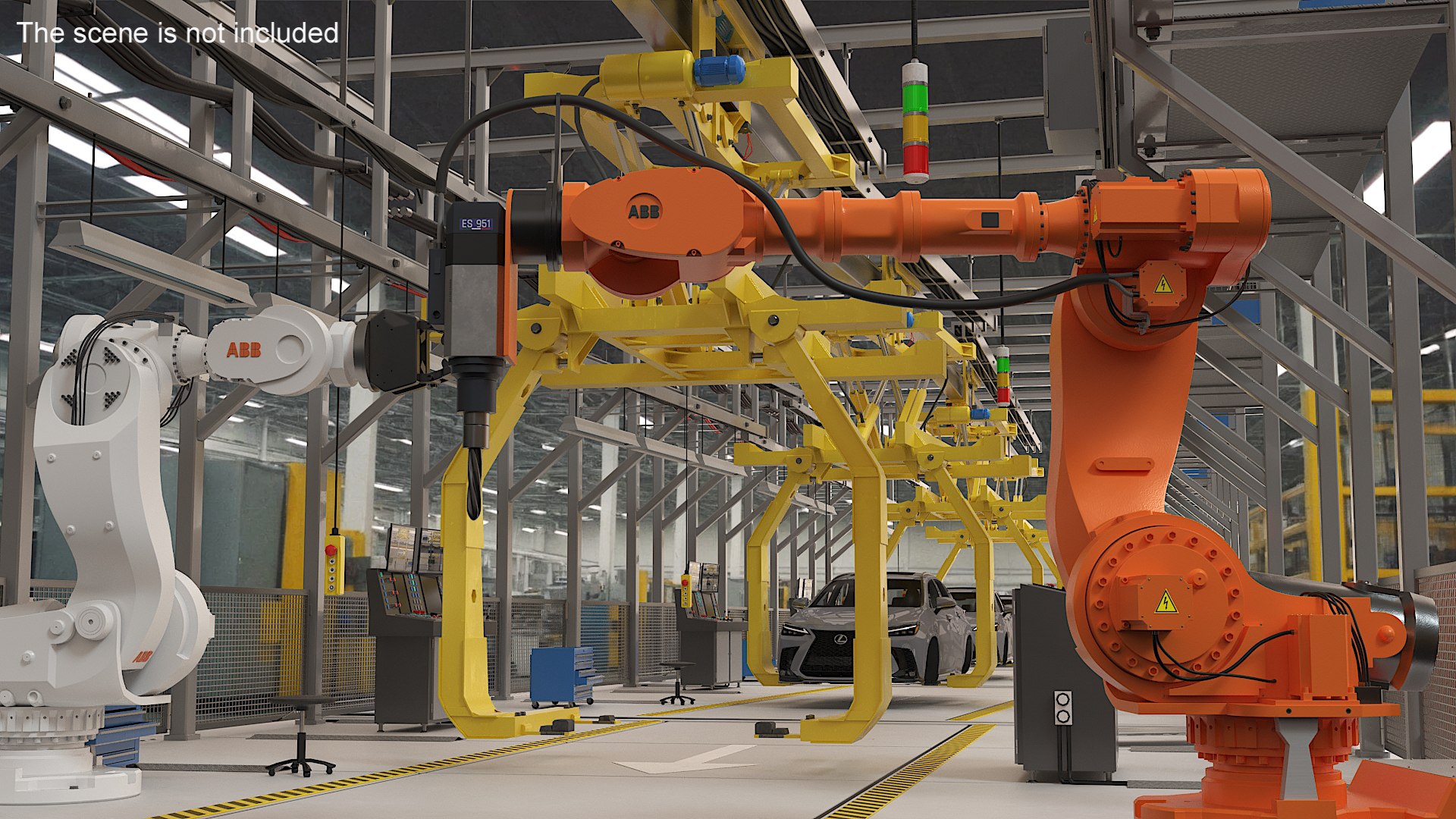 3D ABB 7600 Industrial Robot With Drilling Tool Orange Model ...