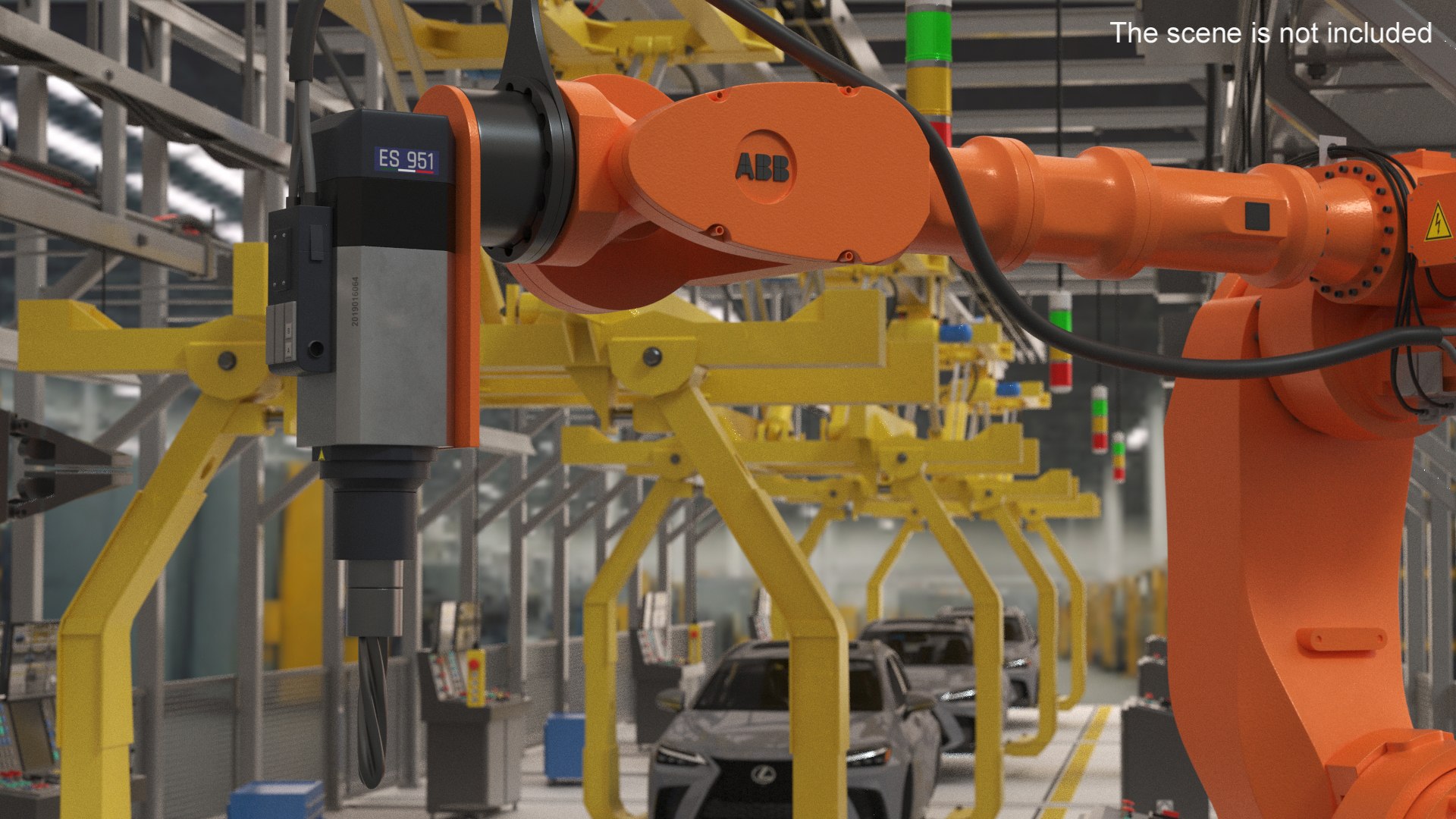 3D ABB 7600 Industrial Robot With Drilling Tool Orange Model ...