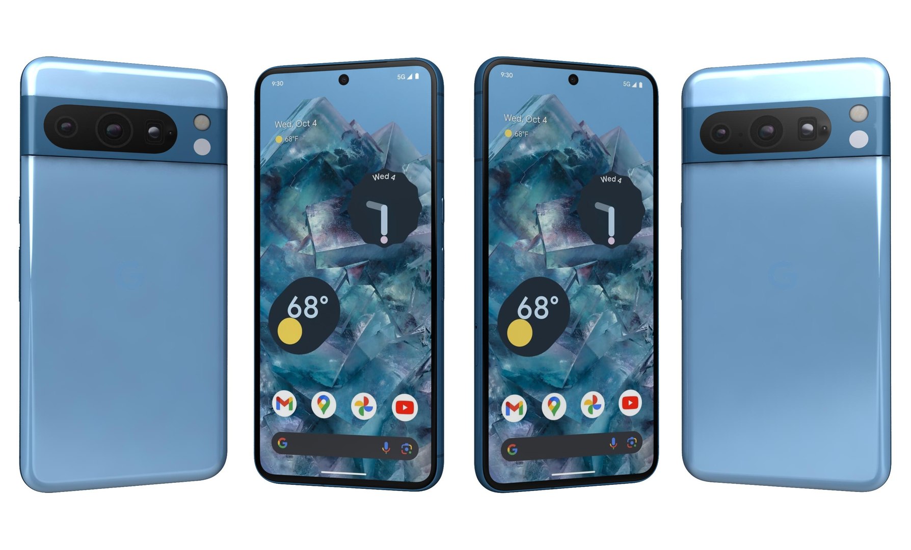 3D Google Pixel 8 Pro Sky Blue model - TurboSquid 2132010