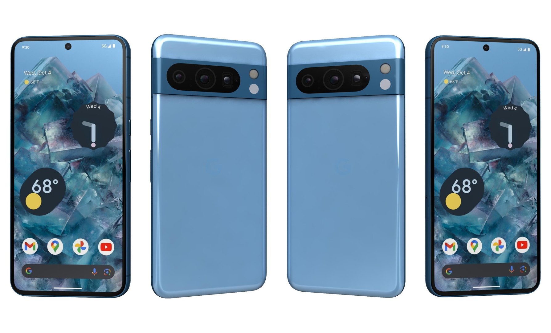 3D Google Pixel 8 Pro Sky Blue Model - TurboSquid 2132010