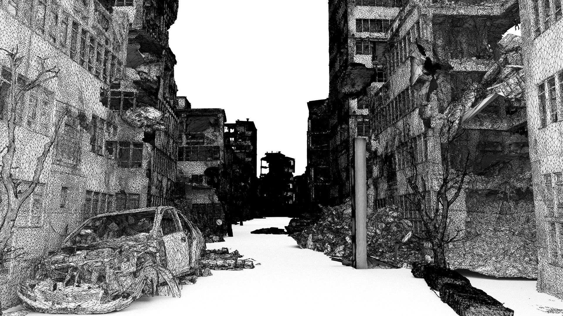 Destroyed City 3D Model - TurboSquid 2125302