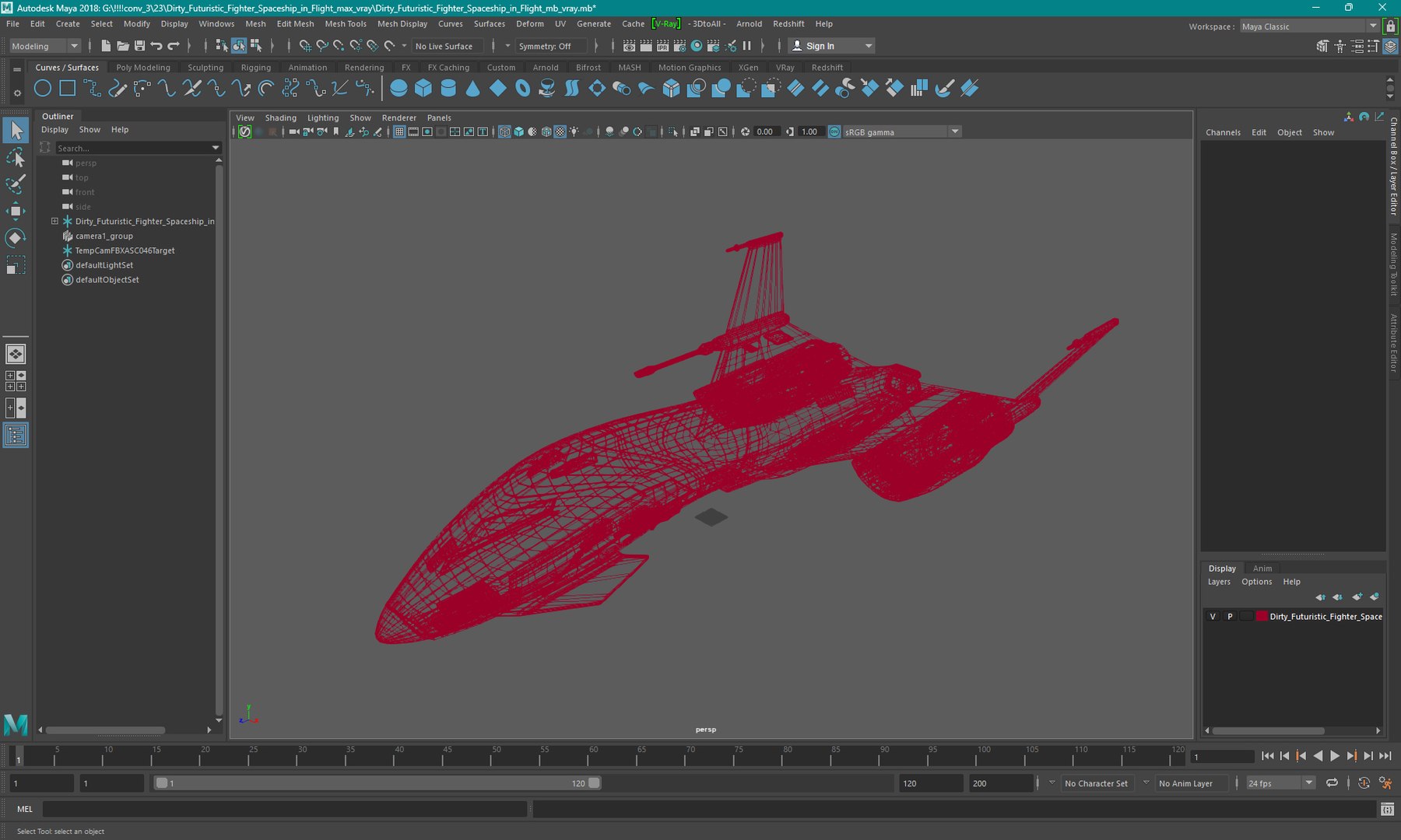 3D Model Dirty Futuristic Fighter Spaceship In Flight - TurboSquid 2350518