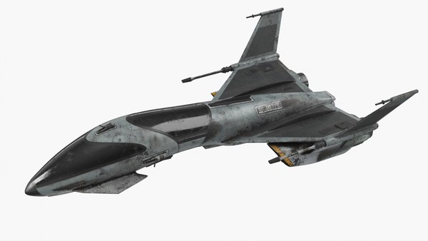 modelo 3d Nave espacial de combate futurista sucia en vuelo ...