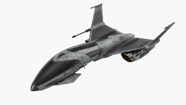 modelo 3d Nave espacial de combate futurista sucia en vuelo ...