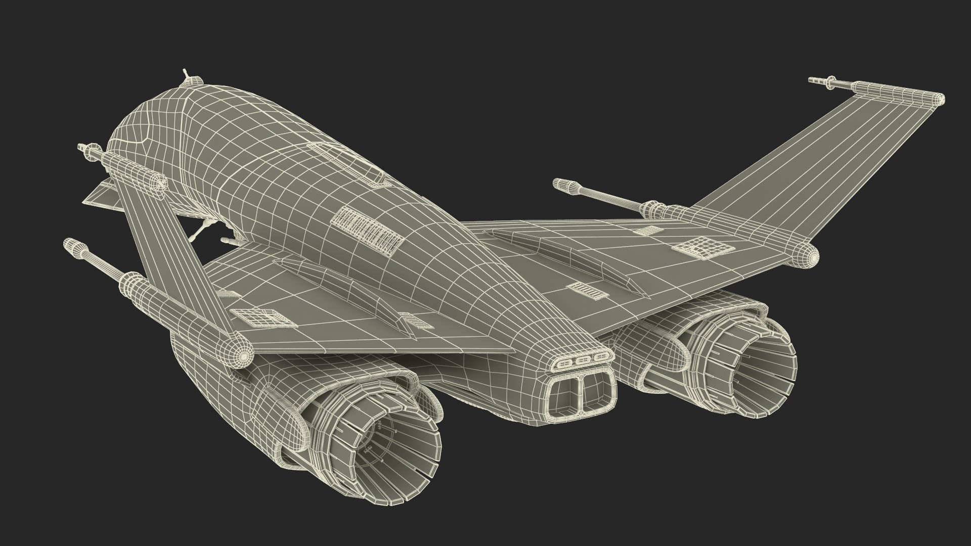 3D Model Dirty Futuristic Fighter Spaceship In Flight - TurboSquid 2350518