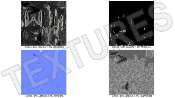 modelo 3d Nave espacial de combate futurista sucia en vuelo ...