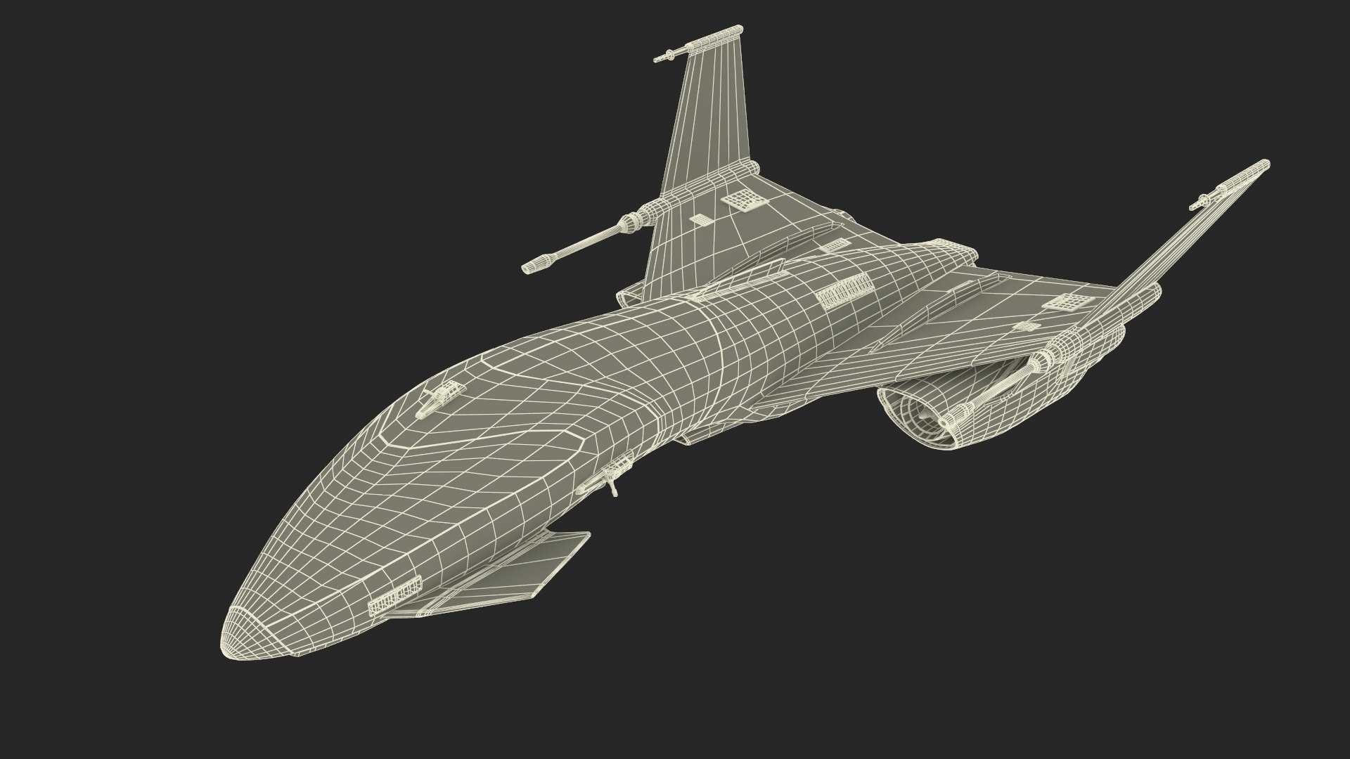 3D Model Dirty Futuristic Fighter Spaceship In Flight - TurboSquid 2350518