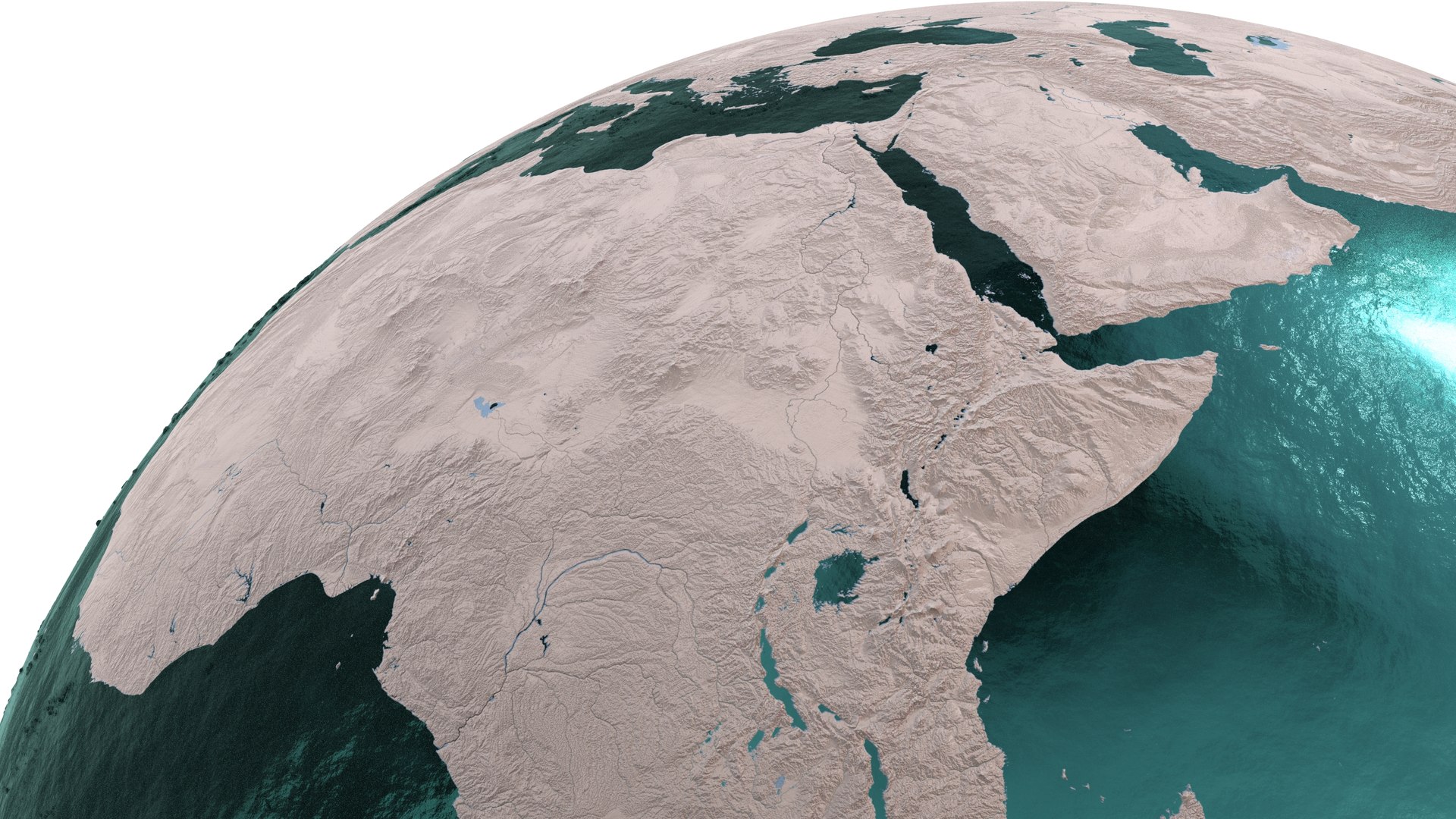 3D Earth Water 3D Globe Clay Shaded - TurboSquid 2347550