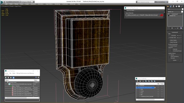 Wired doorbell bell entry door 3D model - TurboSquid 1709311