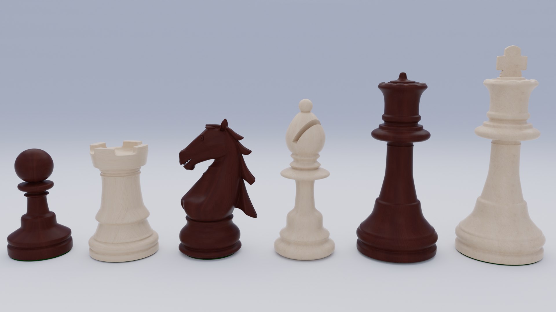 Wooden Chess Set Model - TurboSquid 2097646
