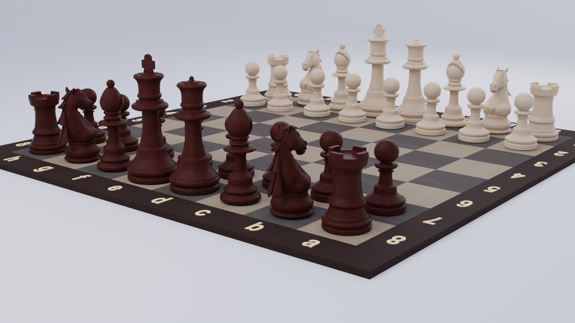 Wooden Chess Set Model - TurboSquid 2097646