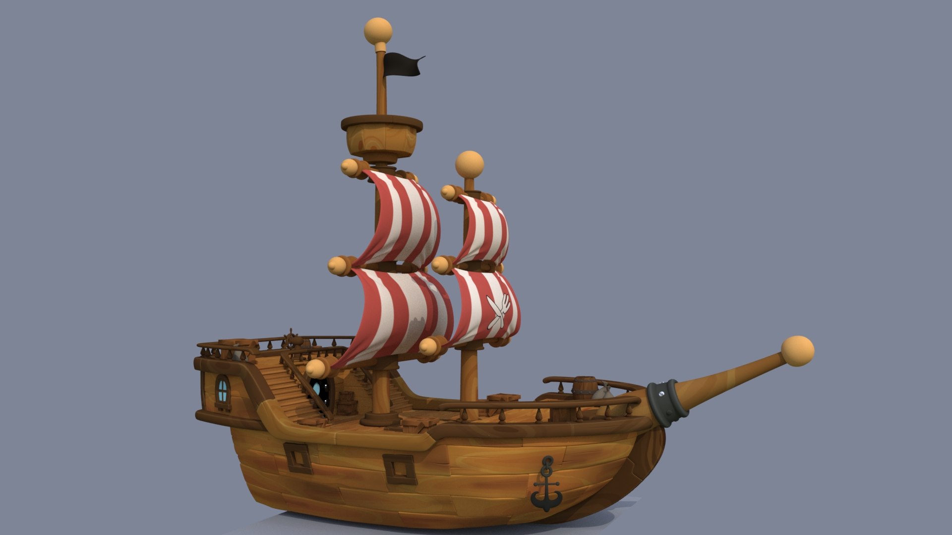 Cartoon Ship 3D Model - TurboSquid 1470277