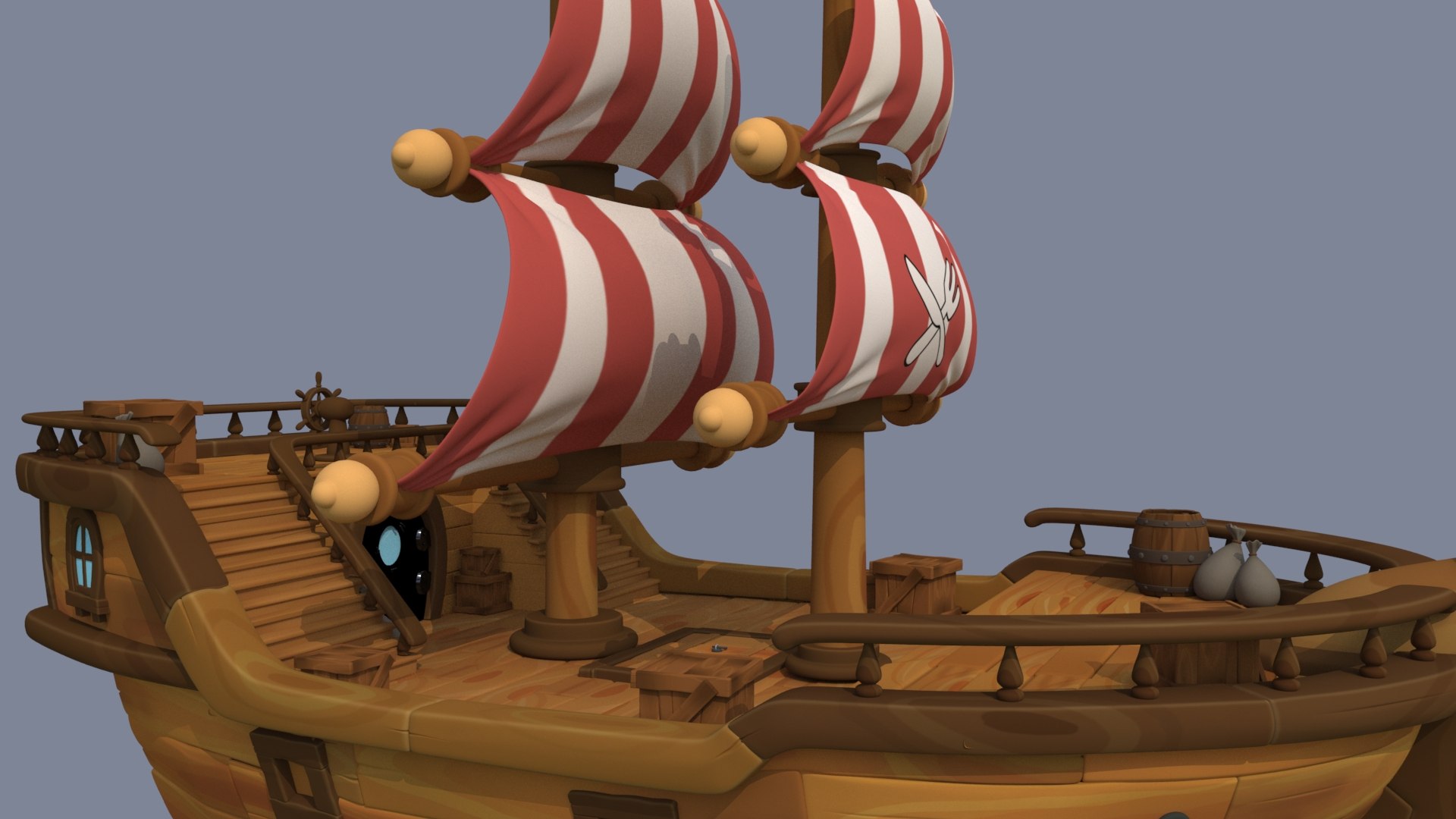 Cartoon Ship 3D Model - TurboSquid 1470277
