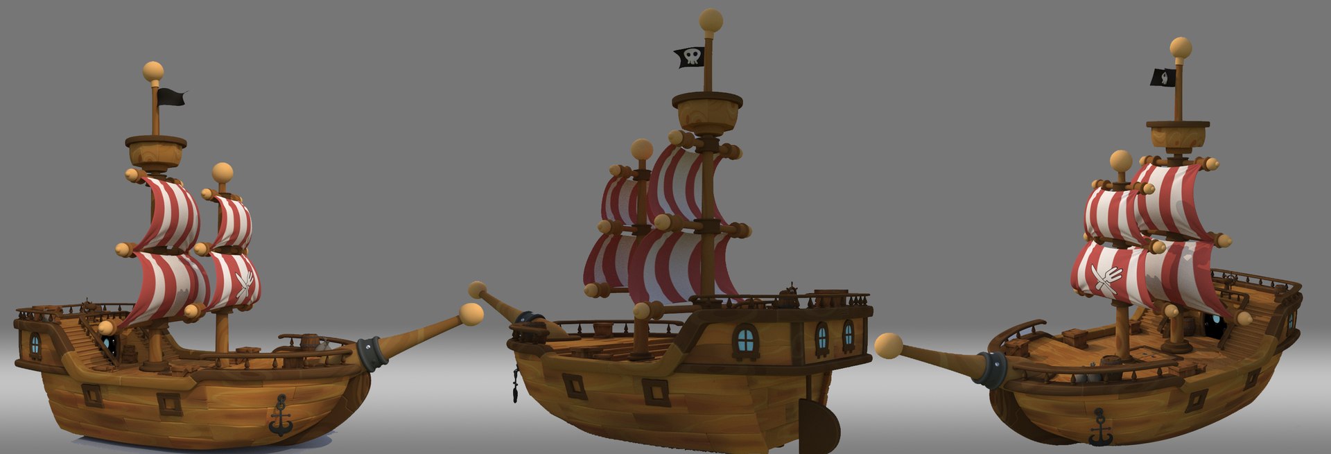 Cartoon Ship 3D Model - TurboSquid 1470277