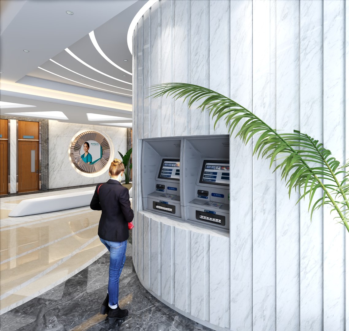 3D Hospital Reception - Corridor Lobby Hall Model - TurboSquid 2253041