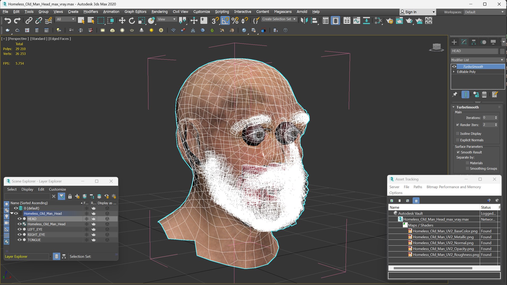 3D Homeless Old Man Head Model - TurboSquid 2283332