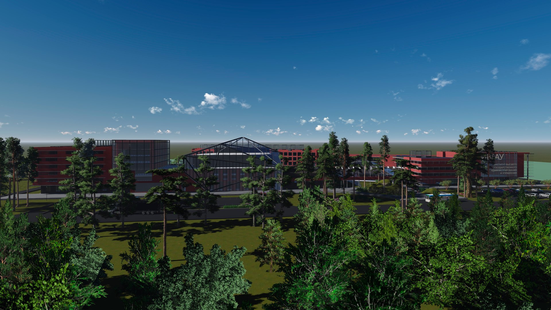 university campus 3d model