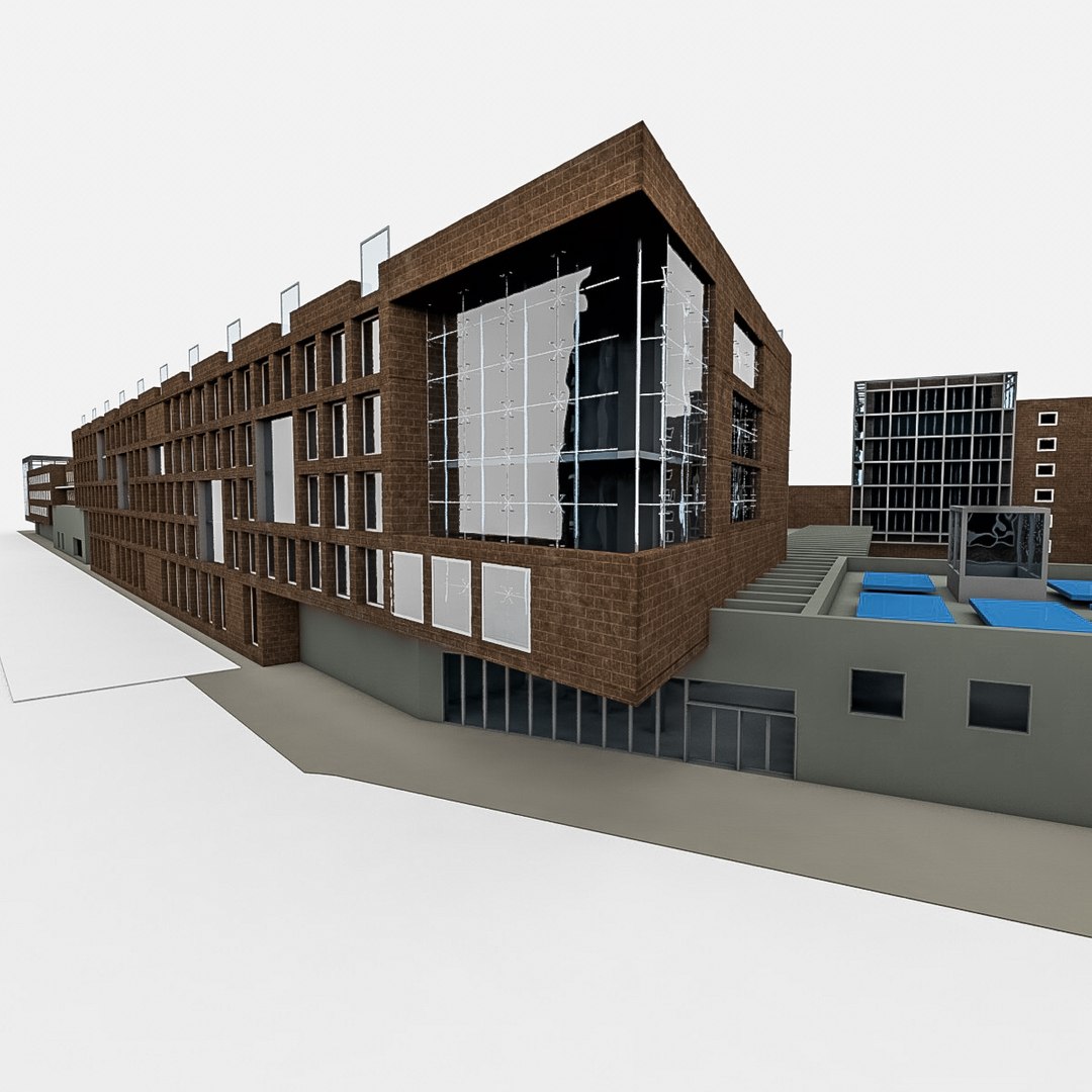 university campus 3d model