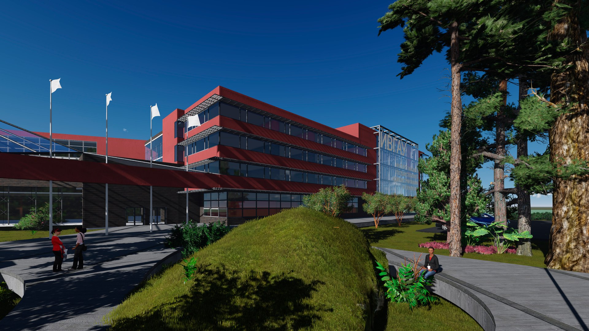 university campus 3d model