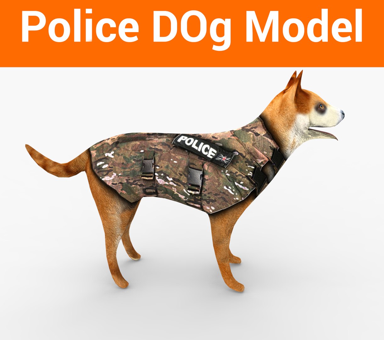 Police German Shepherd Dog 3D Model - TurboSquid 1195208