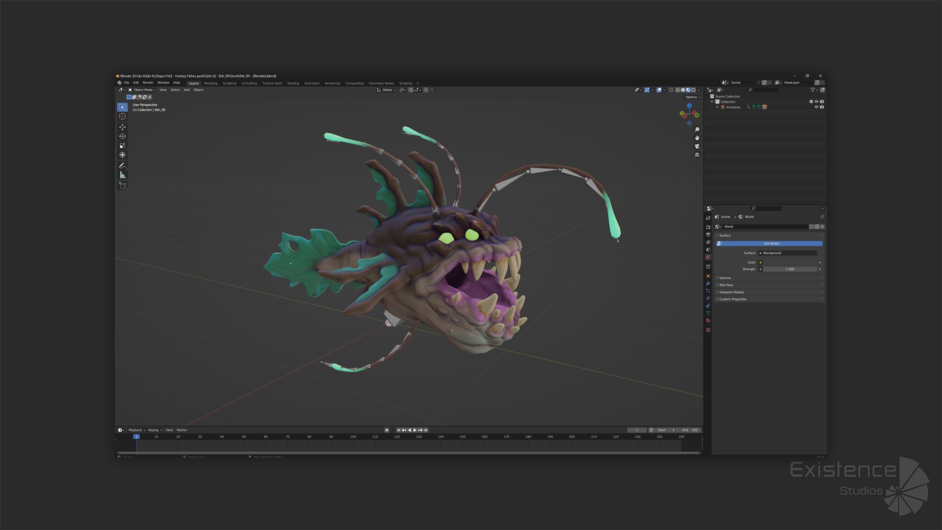 3D Fantasy Fish 09 - Aqua Life - Angler Fish - 51 - TurboSquid 2257158