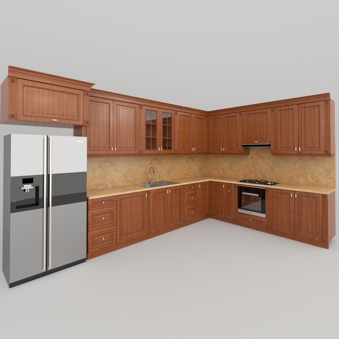 Kitchen classic wooden 3D model - TurboSquid 1343214