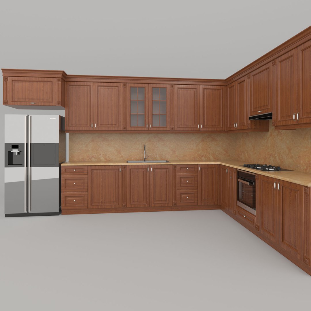 Kitchen classic wooden 3D model - TurboSquid 1343214