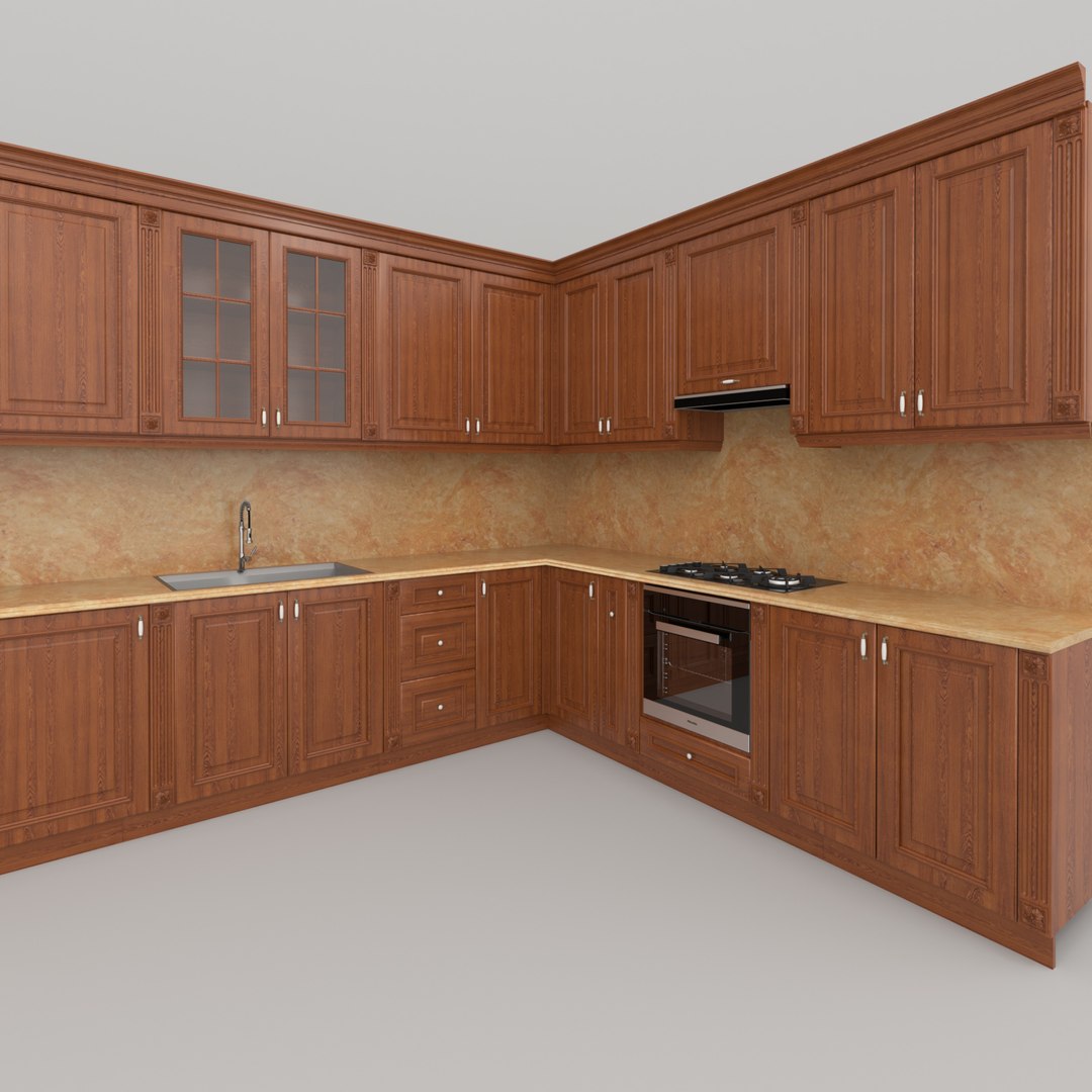 Kitchen classic wooden 3D model - TurboSquid 1343214