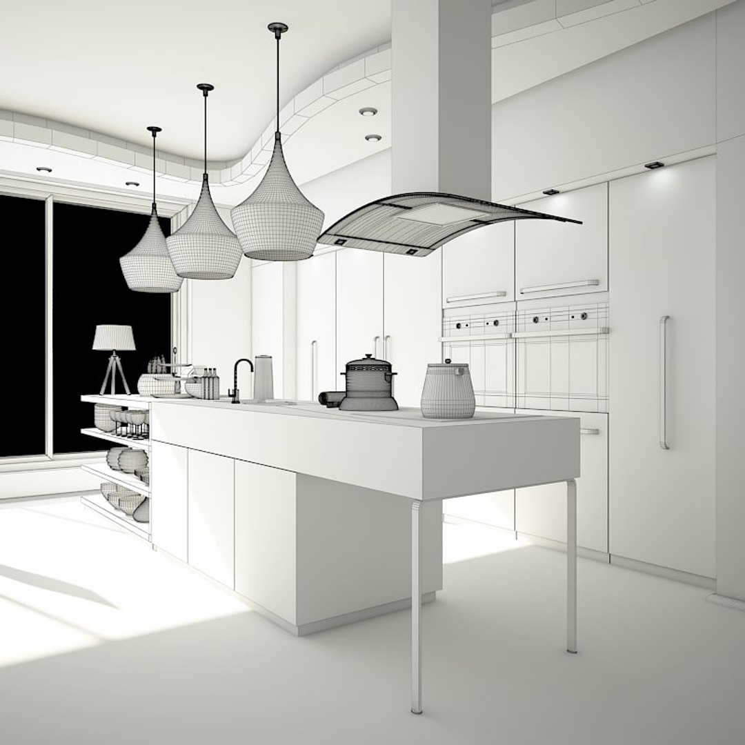 Interior Scene Kitchen Dining Max