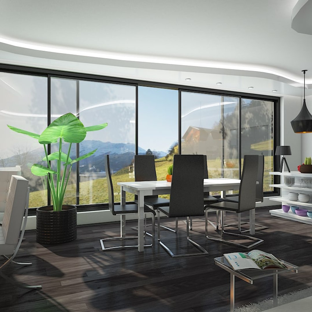 Interior Scene Kitchen Dining Max