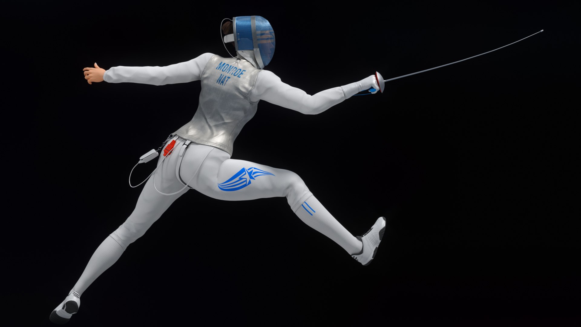 Female Fencer Foil Animated HQ 3D - TurboSquid 2244635
