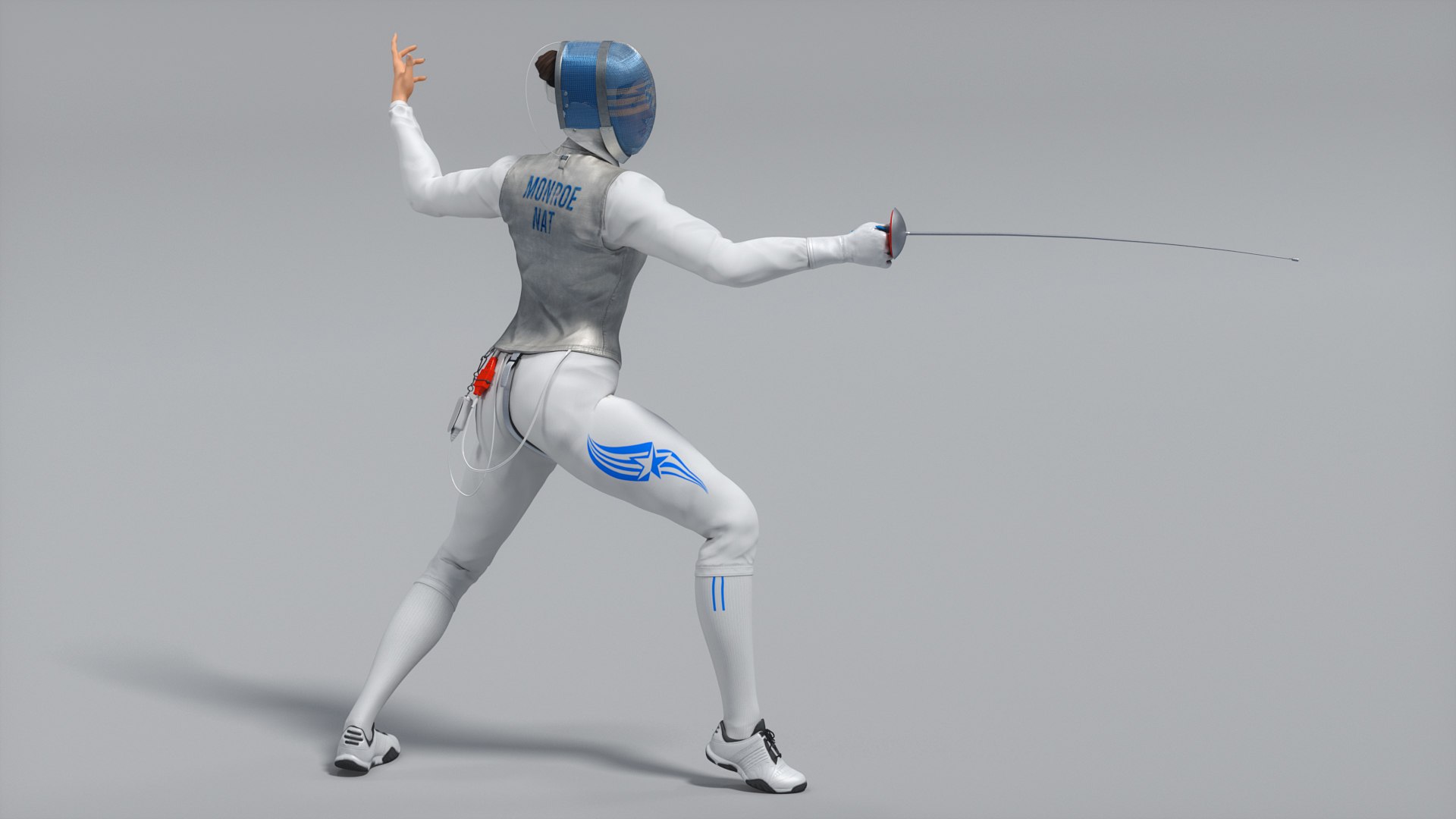 Female Fencer Foil Animated HQ 3D - TurboSquid 2244635