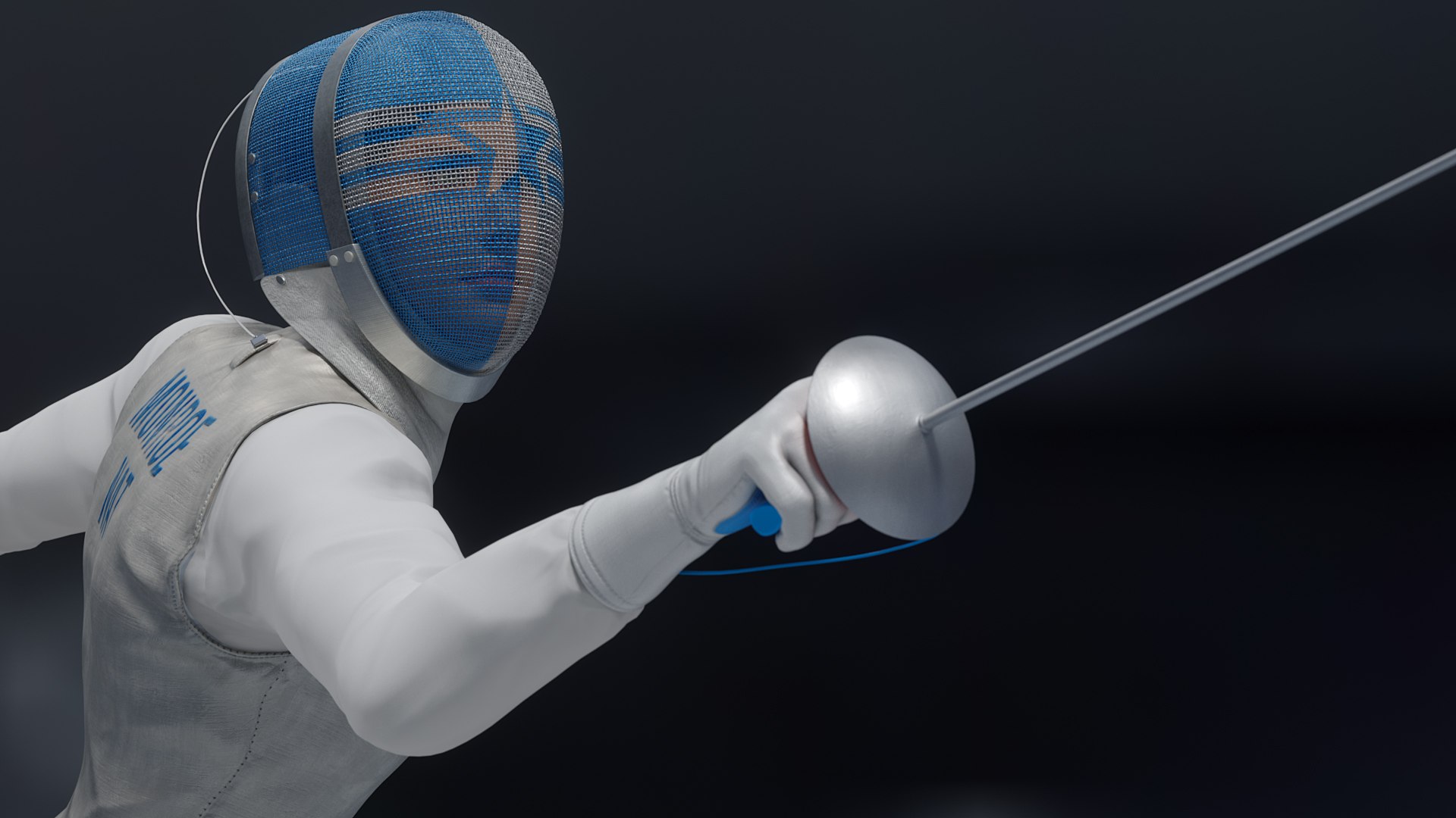 Female Fencer Foil Animated HQ 3D - TurboSquid 2244635