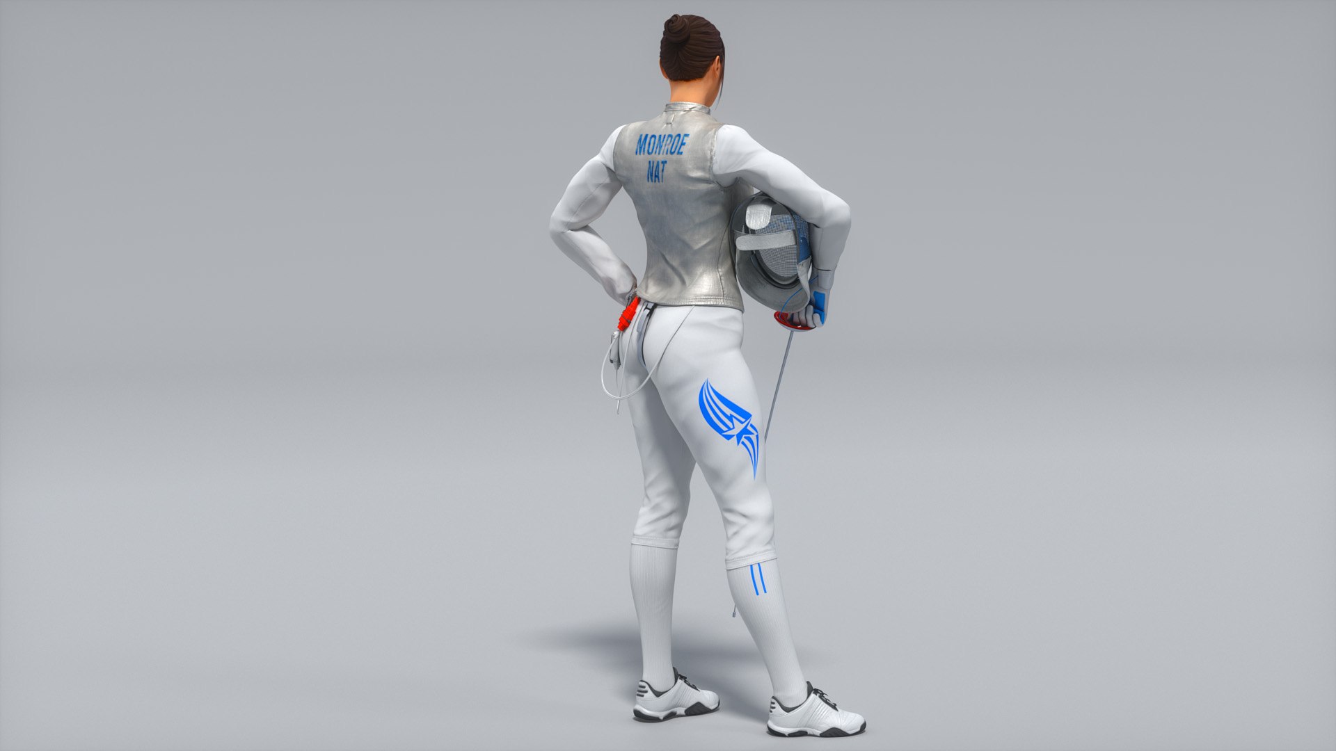 Female Fencer Foil Animated HQ 3D - TurboSquid 2244635