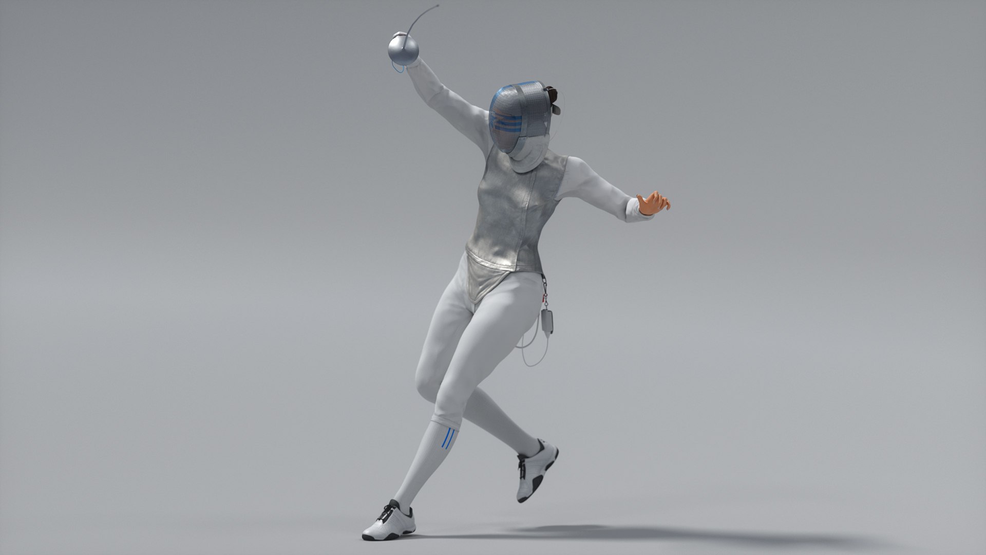 Female Fencer Foil Animated HQ 3D - TurboSquid 2244635