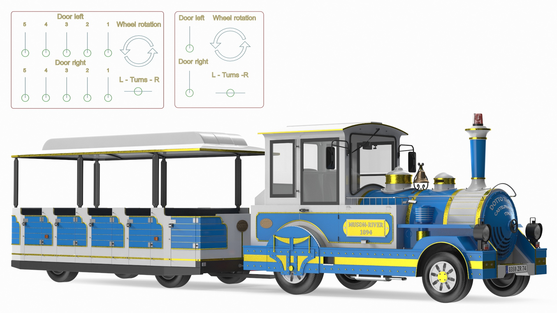 Tourist Train Dotto Muson River Rigged 3D Model - TurboSquid 1943704