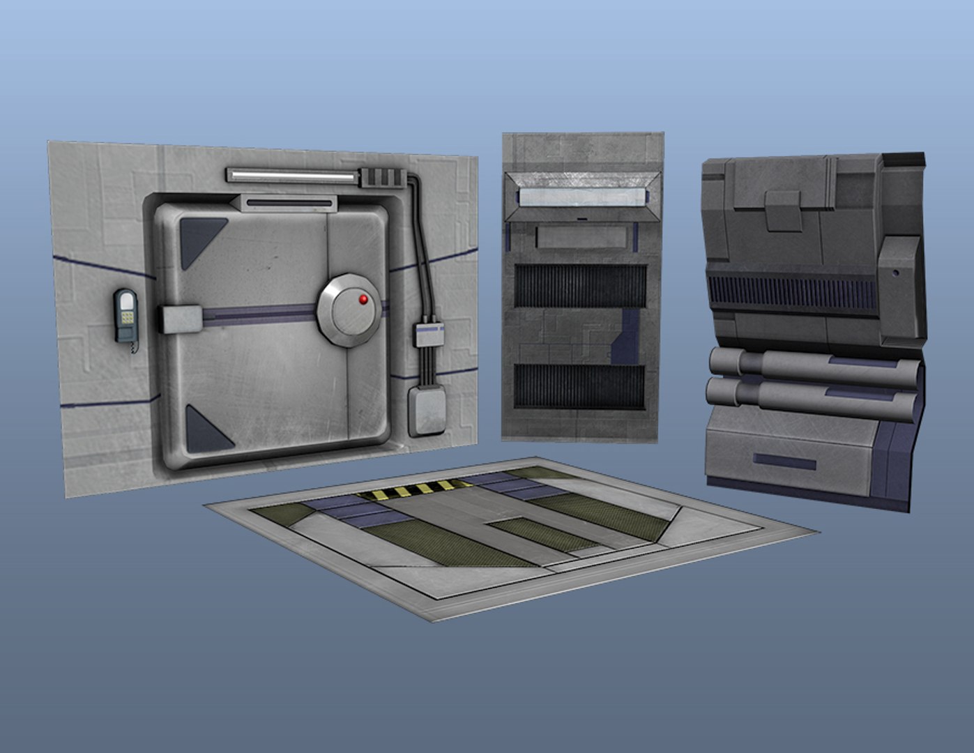 3d Modular Sci Fi Wall