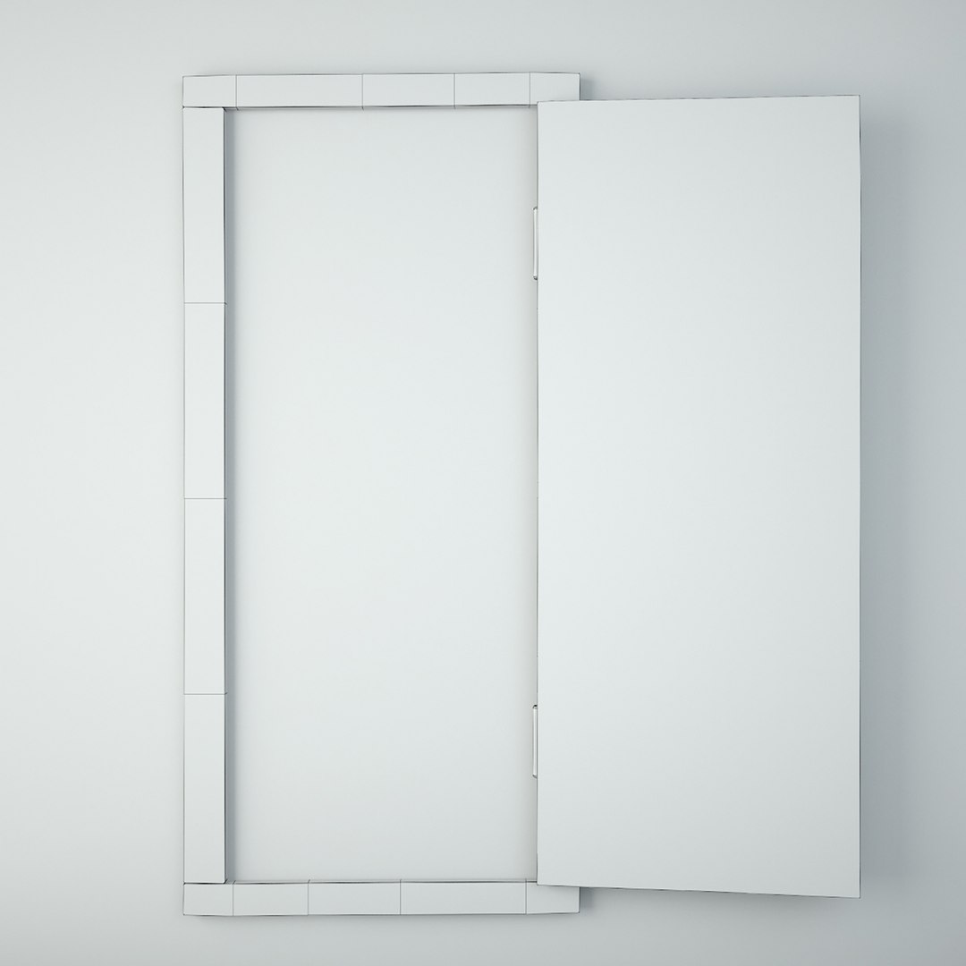 Vintage Wood Shutter Door Mirror 2 model - TurboSquid 2120811