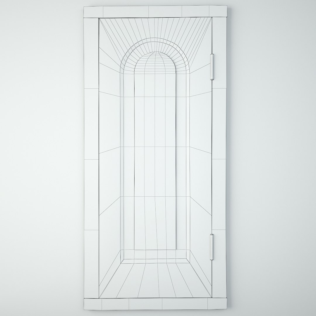 Vintage Wood Shutter Door Mirror 2 model - TurboSquid 2120811