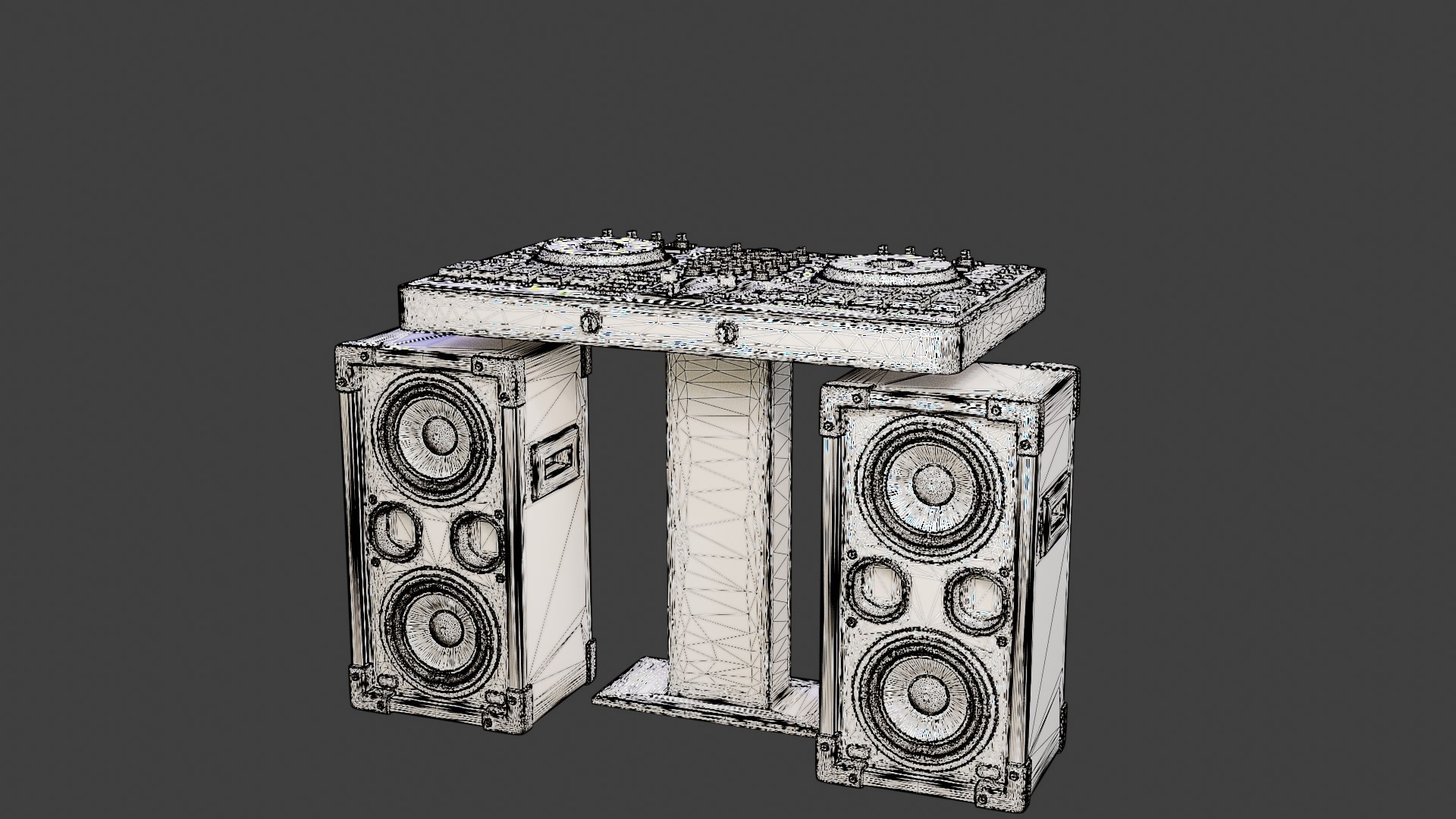3D Speakers And Mixing Desk For DJ Model - TurboSquid 2271350